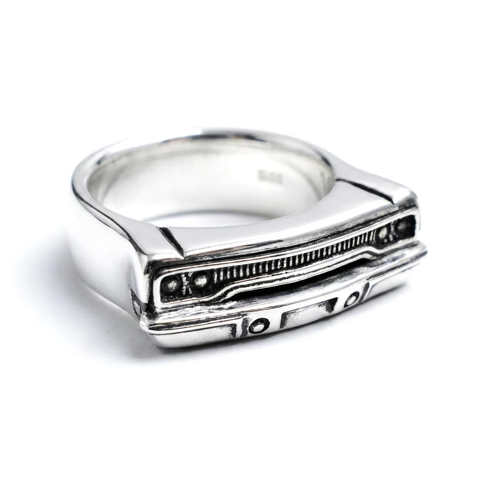 Handcrafted Car Grille Ring Sterling Silver for Gearheads and Vintage ...