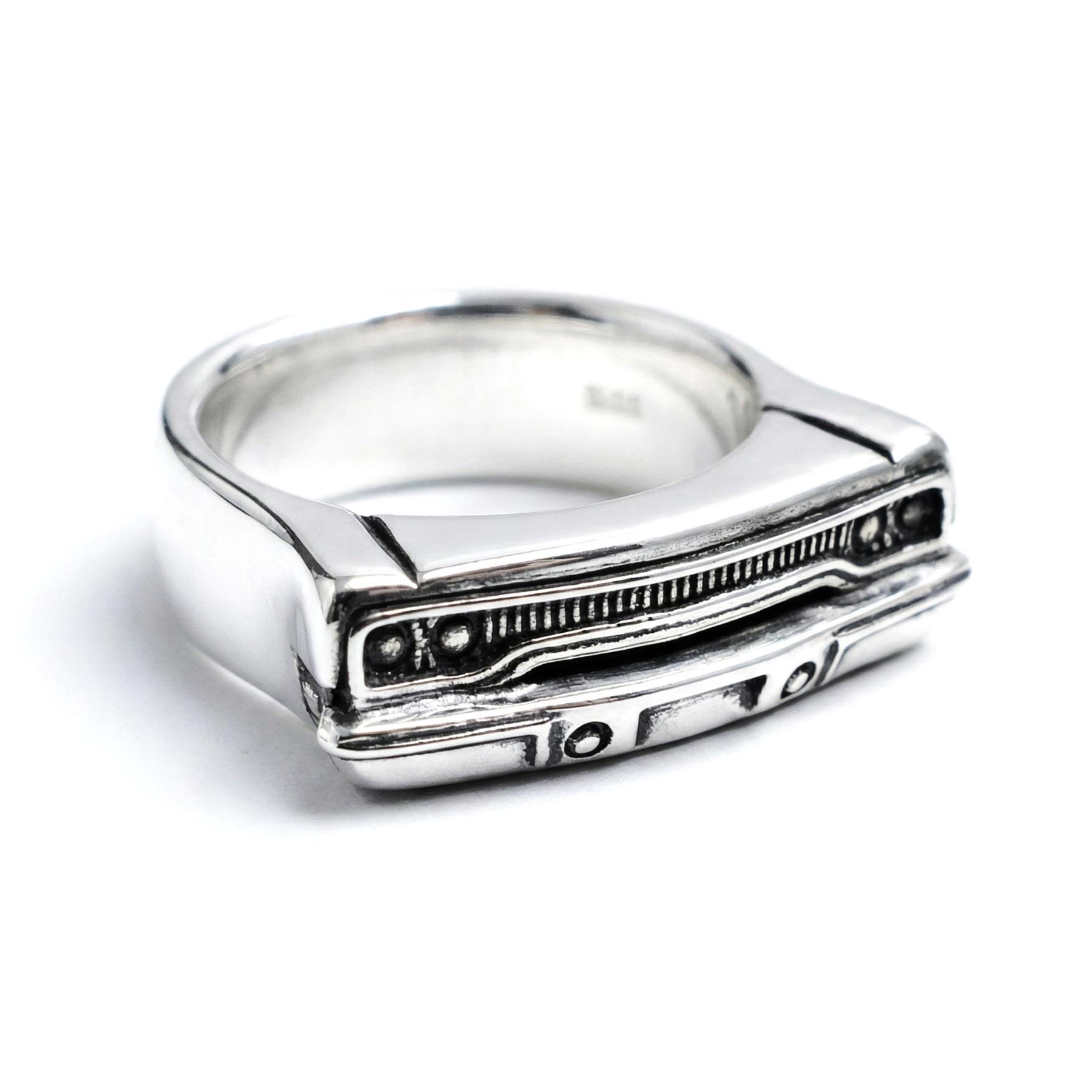 Handcrafted Car Grille Ring Sterling Silver for Gearheads and Vintage ...