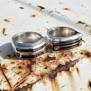 Handcrafted Car Grille Ring Sterling Silver for Gearheads and Vintage ...