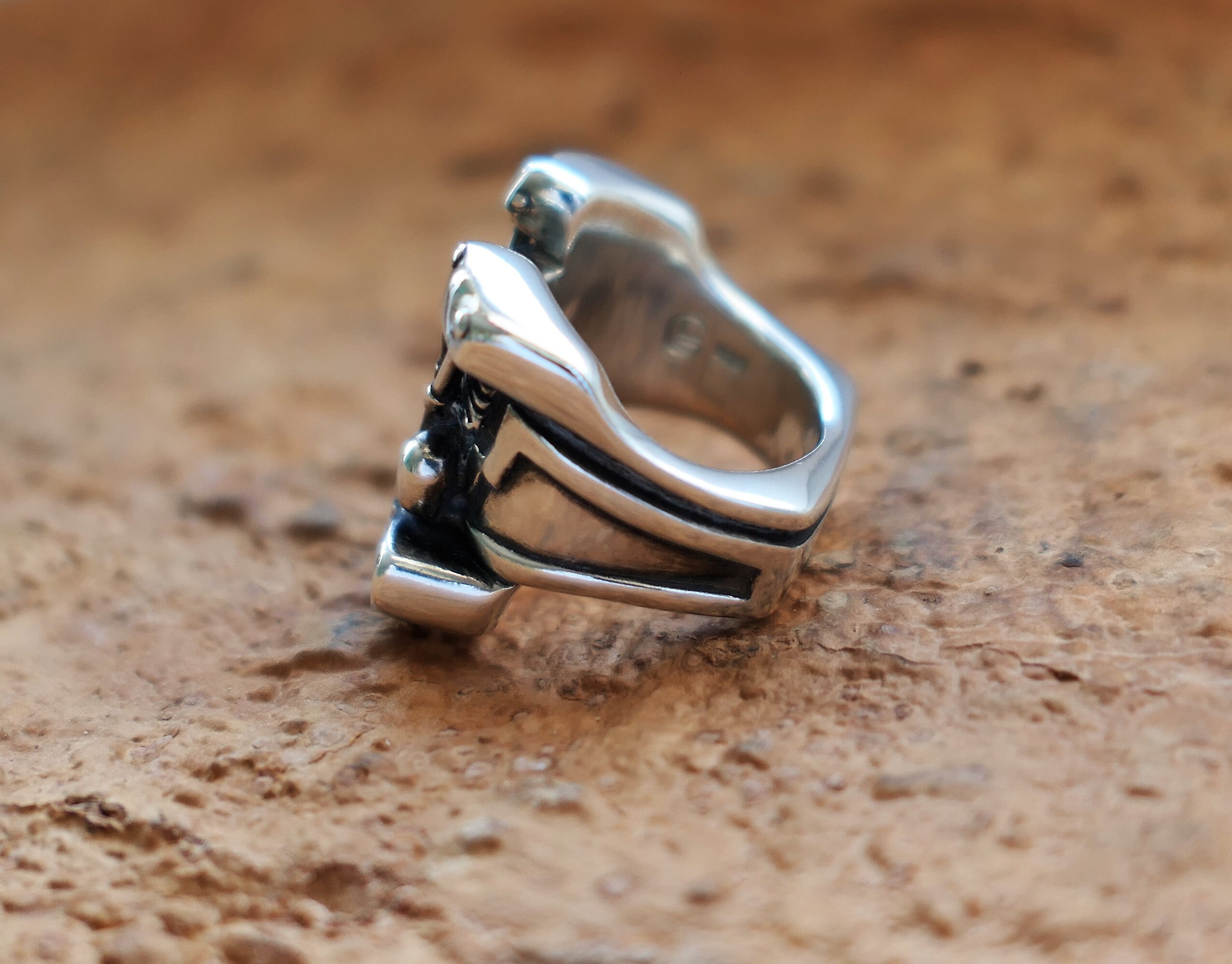 Harley Davidson Knucklehead Ring 925 Silver Sterling Engine Knockout ...