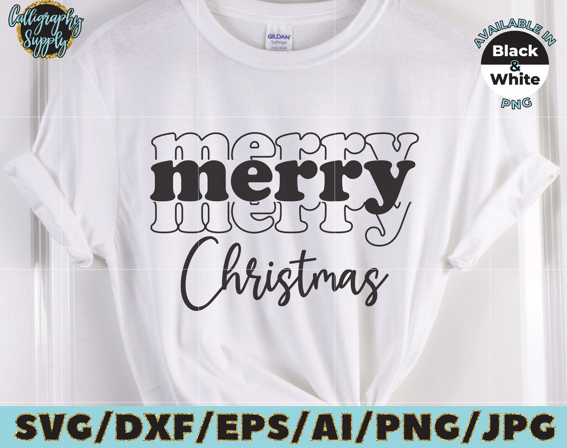 Merry Merry Merry Christmas SVG Cut File Vinyl Decal File for ...
