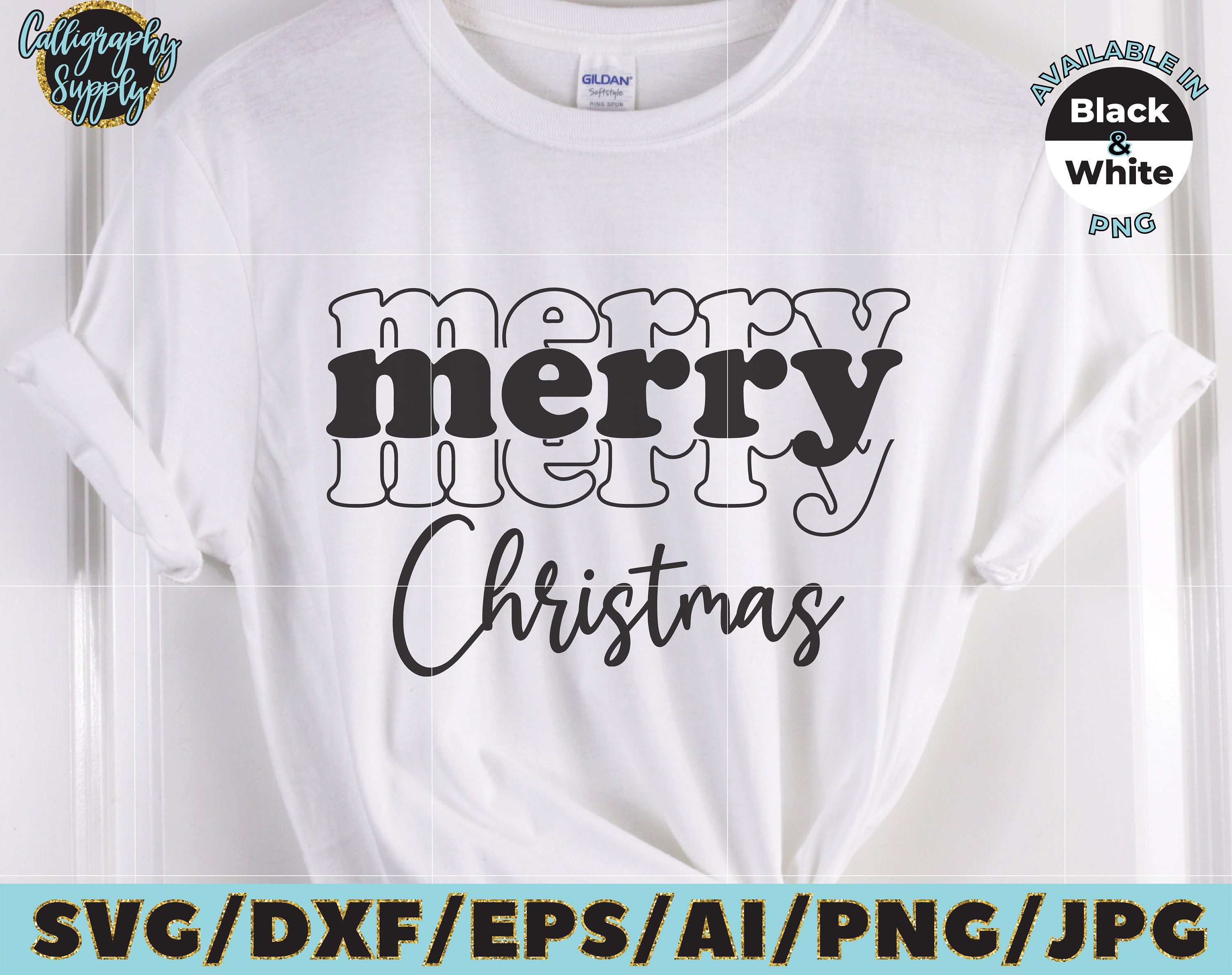 Merry Merry Merry Christmas SVG Cut File Vinyl Decal File for ...