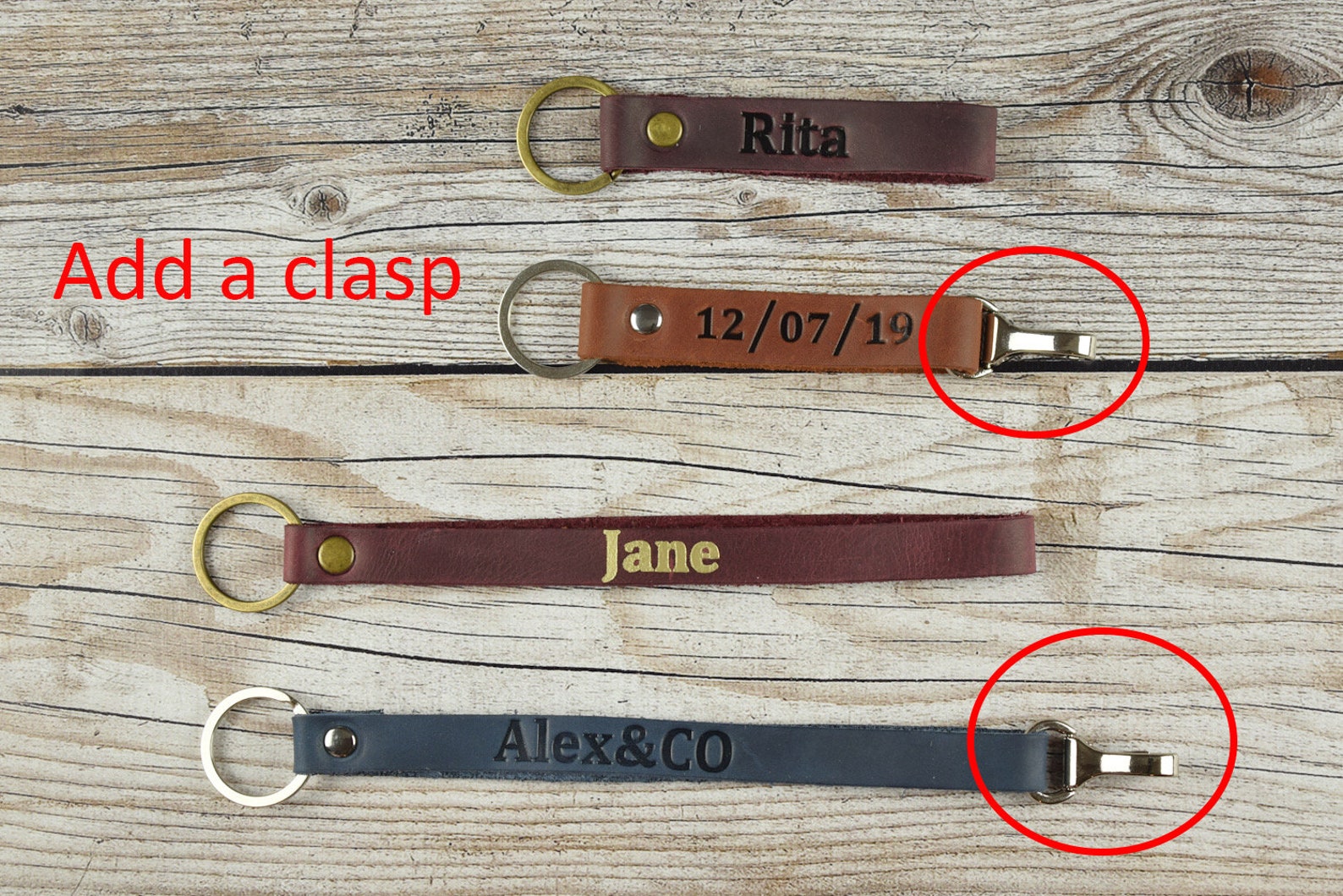 Leather Key Fob/personalized Leather Keychain - Etsy
