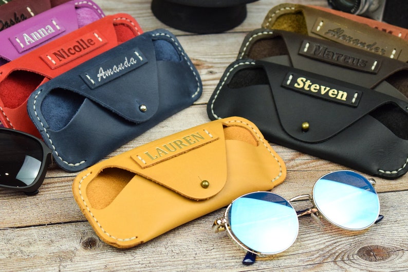 Personalized Glasses Case, Leather Glasses Case - Etsy