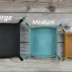 Personalized Leather Catch All Tray/leather Dice Tray/leather Key Tray ...