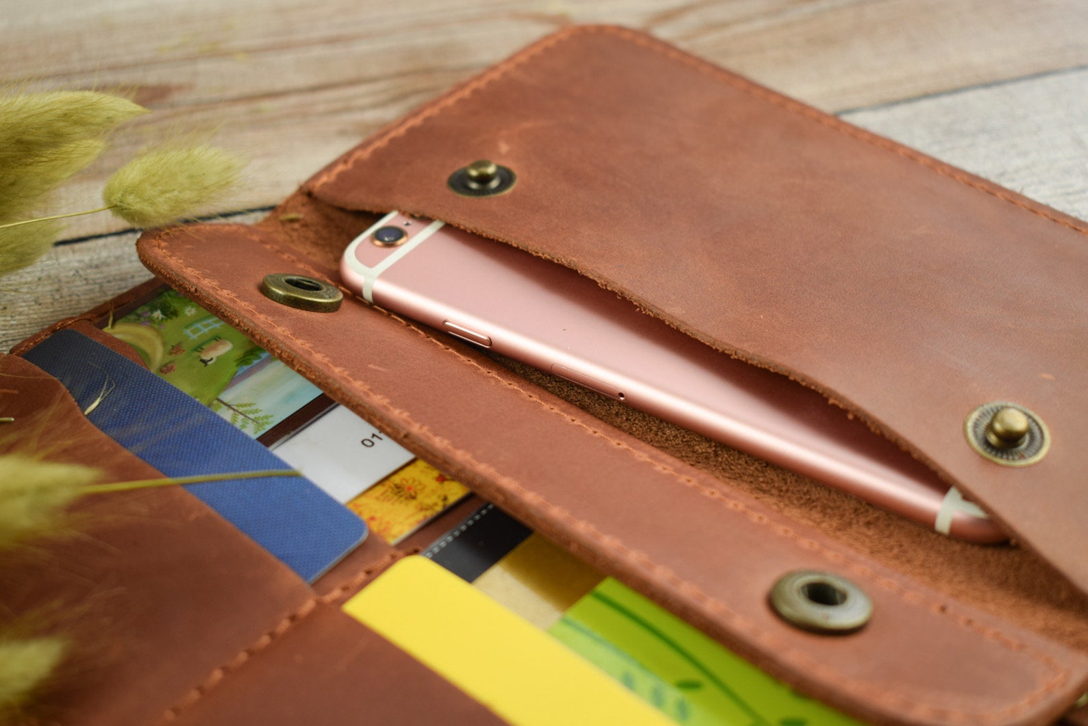 Personalized Leather Wallet/leather Wristlet Wallet for | Etsy