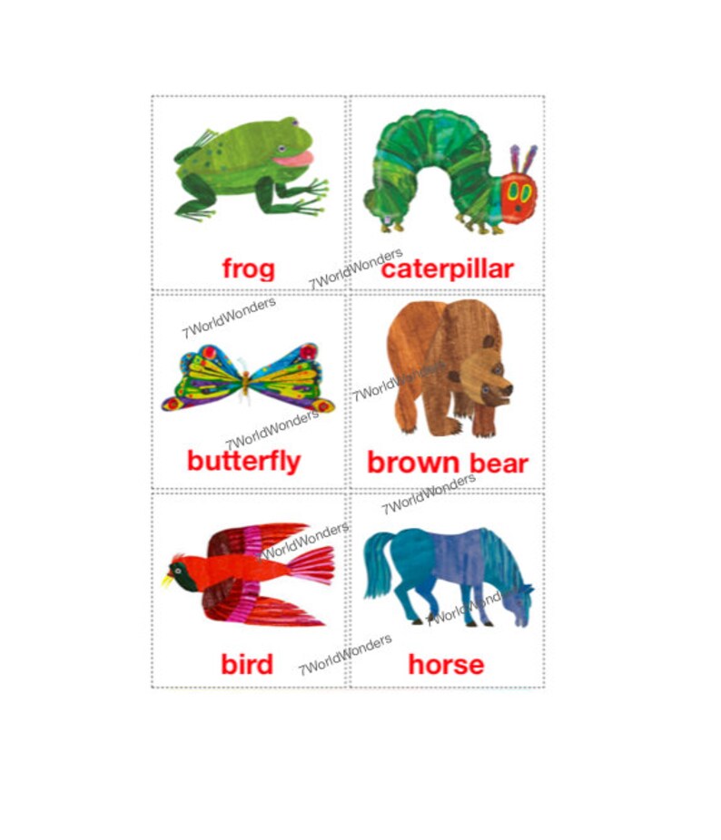 Brown Bear Flashcards Brown Bear Brown Bear 12 - Etsy