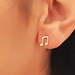14k Solid Gold Music Notes Earrings,minimal Earrings,music Notes ...