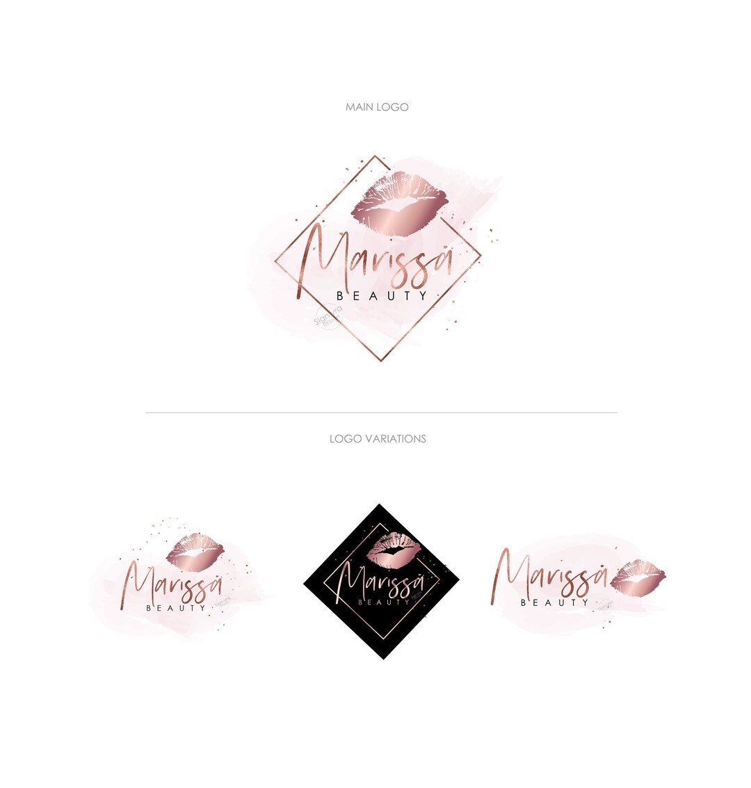 Lips Logo Makeup Design Feminine Logo Beauty Salon Logo Aesthetics Logo ...