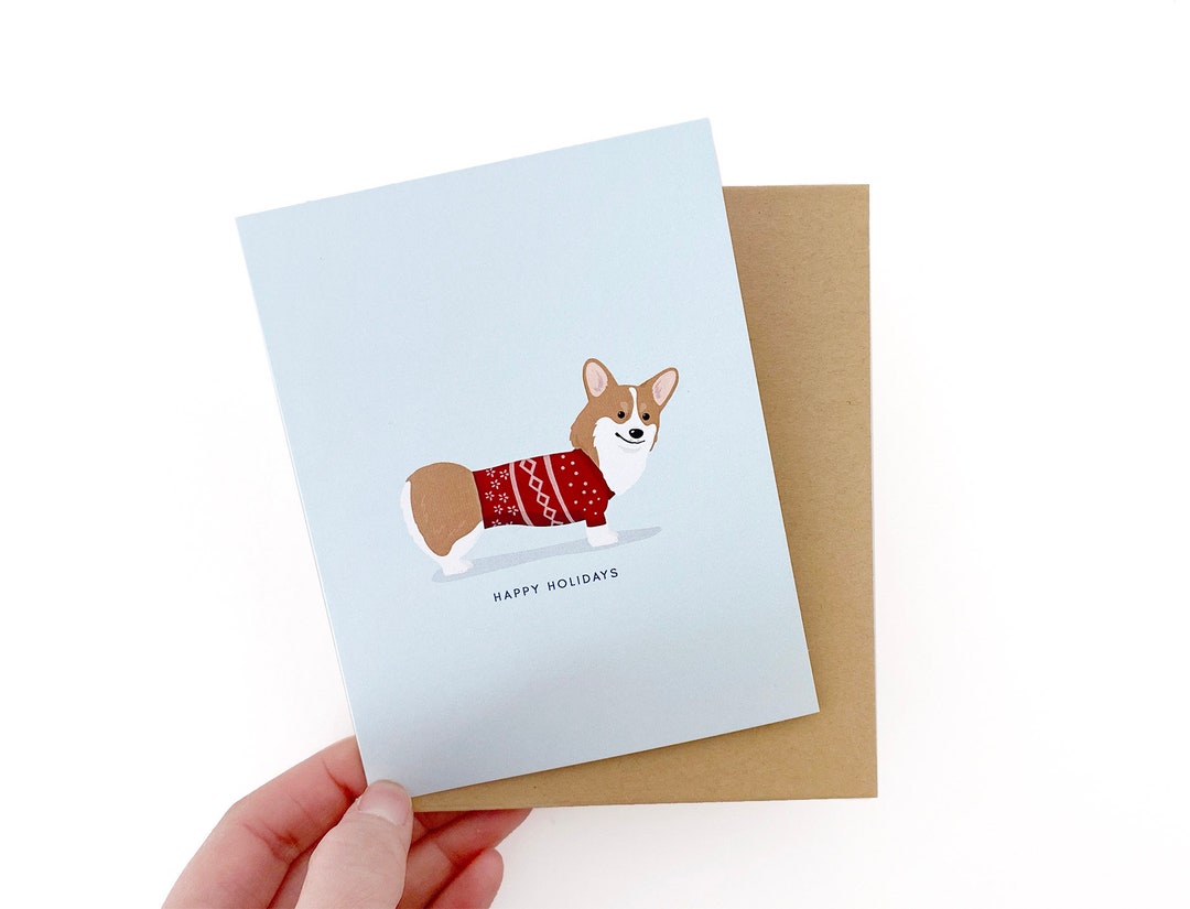 Corgi Holiday Sweater Greeting Card / Happy Birthday, Anniversary ...