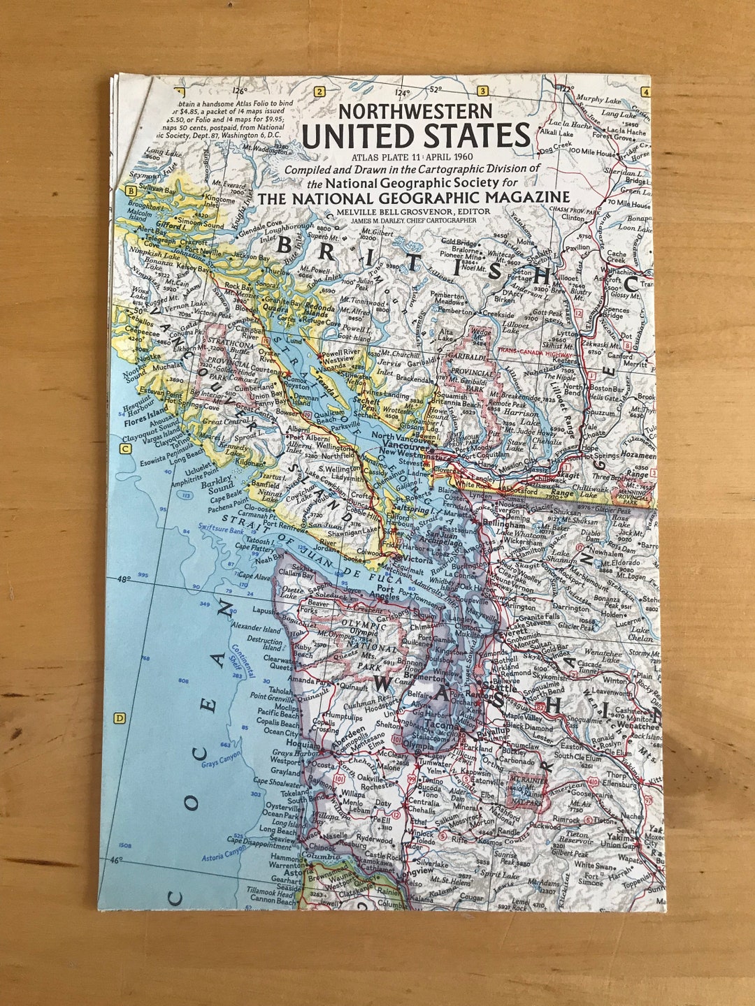 National Geographic Map: the Northwestern United States - Etsy