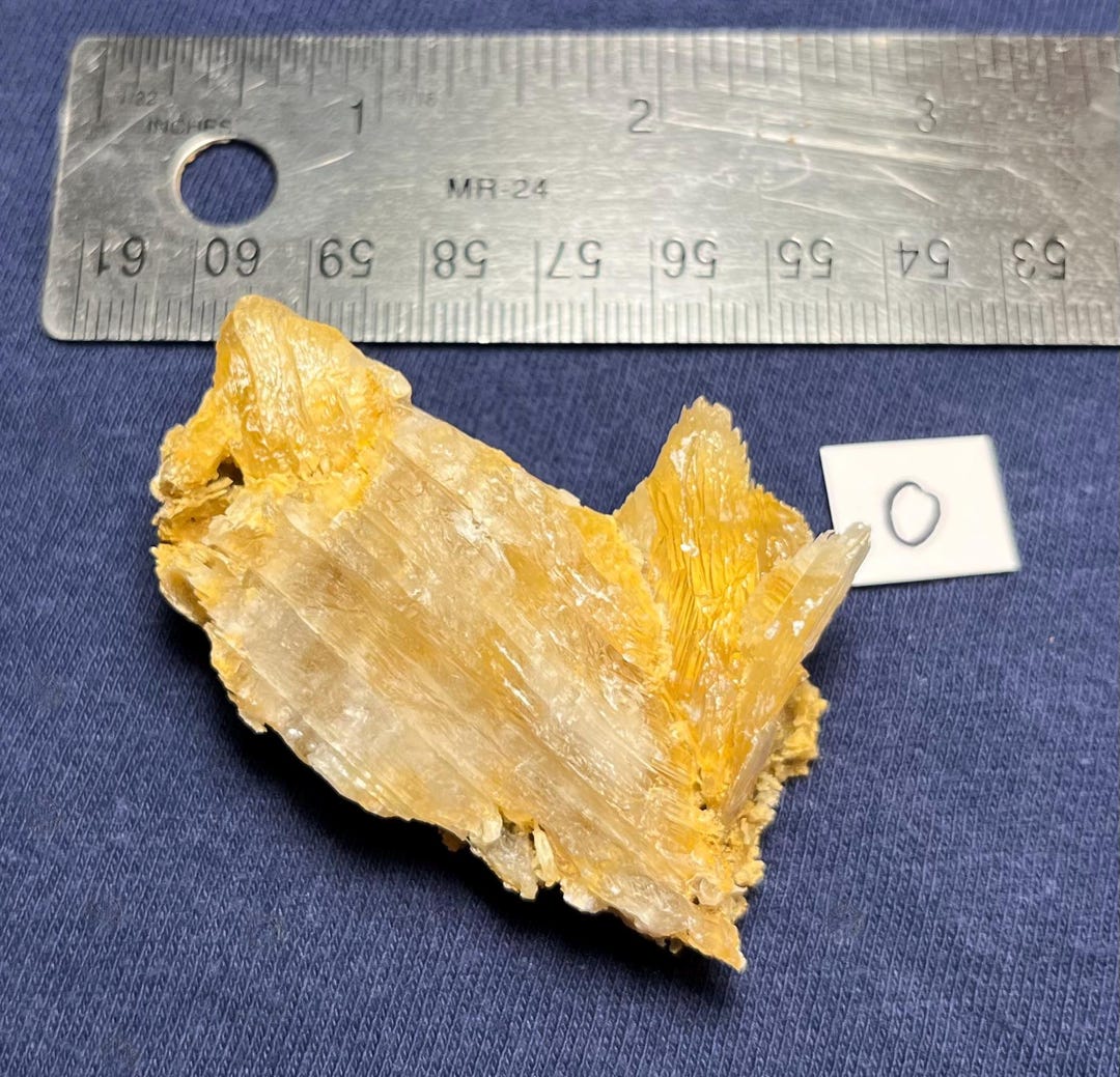 Gypsum Crystal Cluster, Rare Natural Twinned Crystal and Beautiful Gold ...