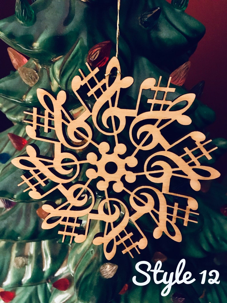Wooden Snowflake Christmas Holiday Ornaments Music Note Gift | Etsy