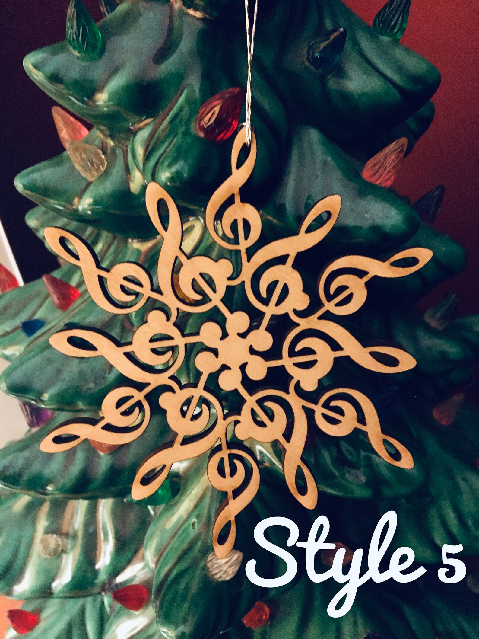 Wooden Snowflake Christmas Holiday Ornaments Music Note - Etsy