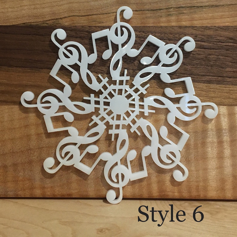 Snowflake Christmas Holiday Ornaments Music Note - Handmade Custom ...