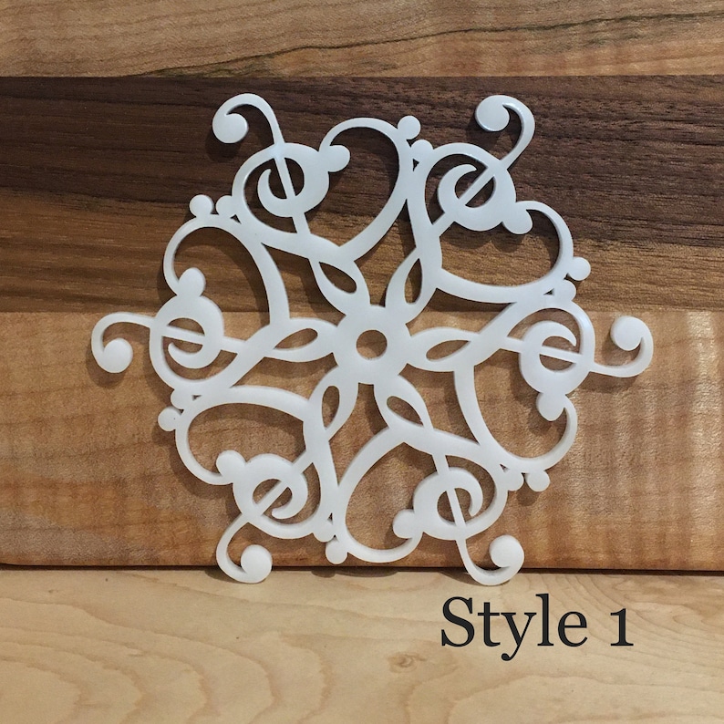 Snowflake Christmas Holiday Ornaments Music Note - Handmade Custom ...