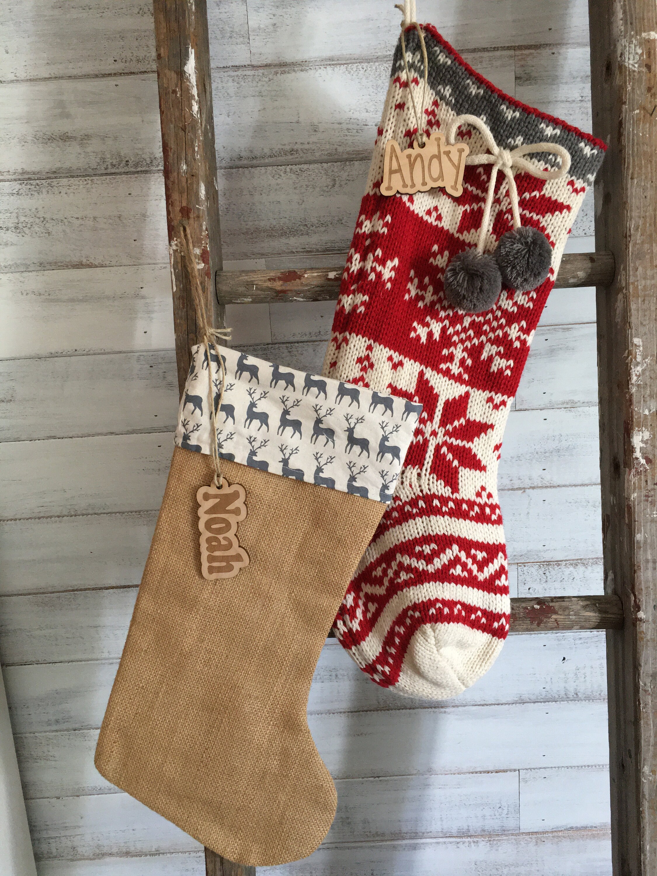 Laser Cut Engraved Stocking Tag Custom Personalized Wooden - Etsy