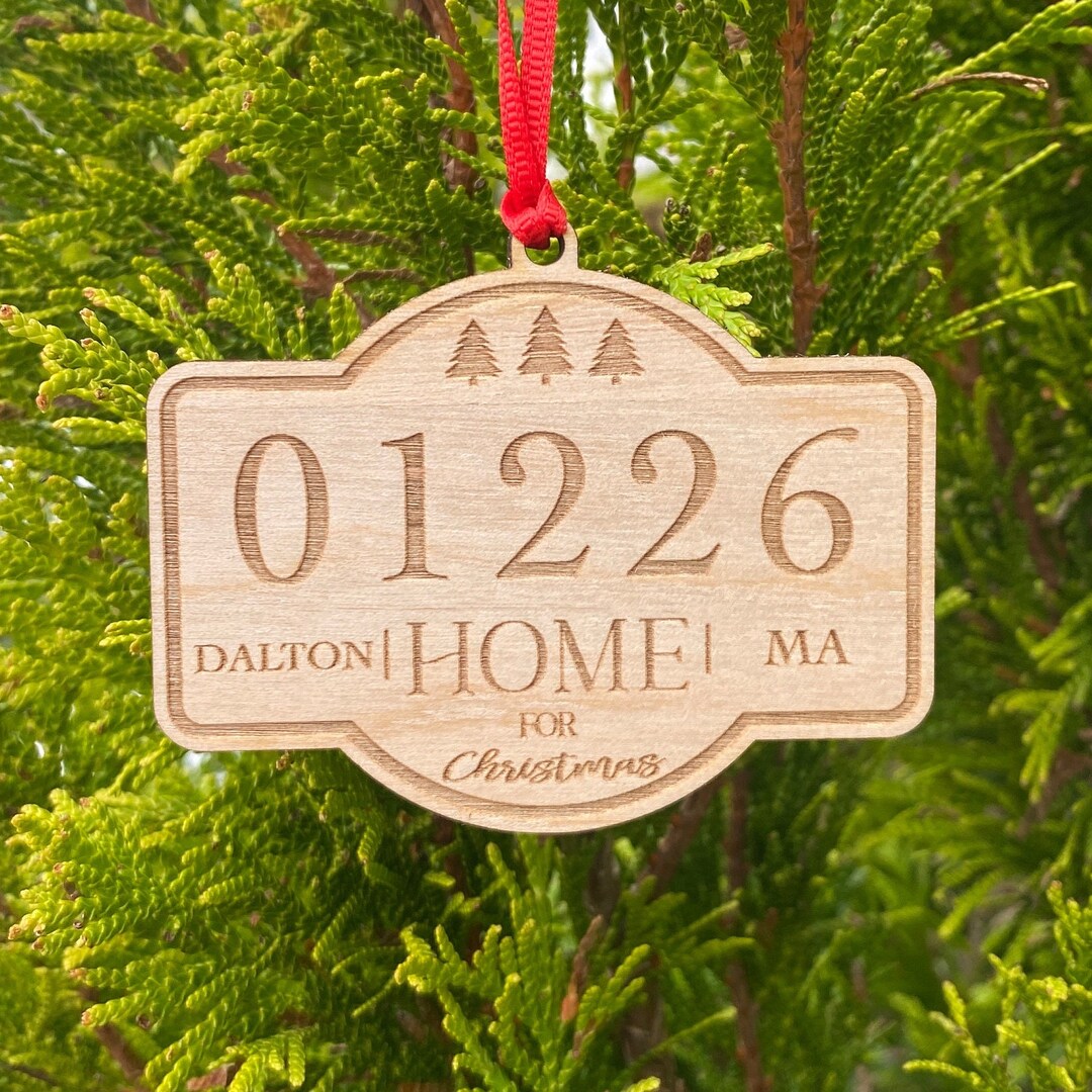 Zip Code Home Ornament - Laser Cut Engraved Custom Personalized Wooden ...