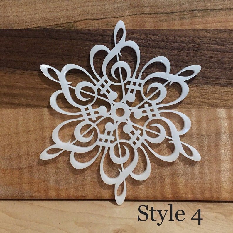 Snowflake Christmas Holiday Ornaments Music Note - Handmade Custom ...