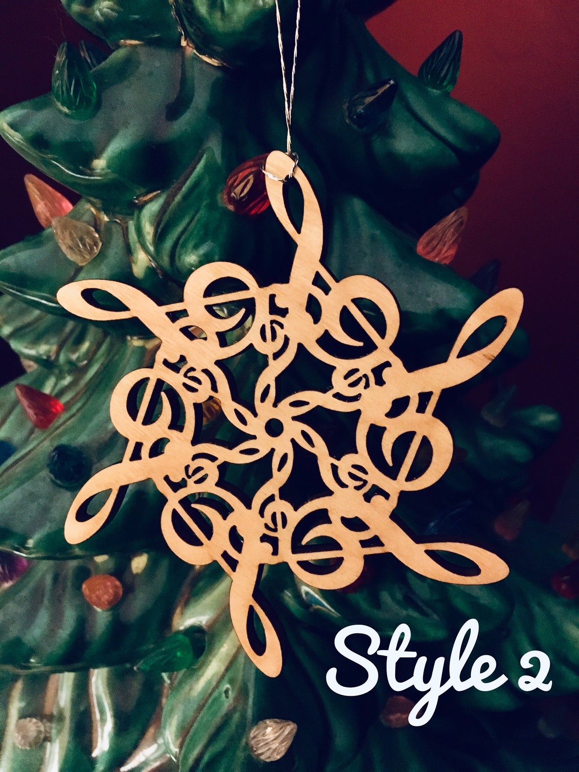 Wooden Snowflake Christmas Holiday Ornaments Music Note - Etsy