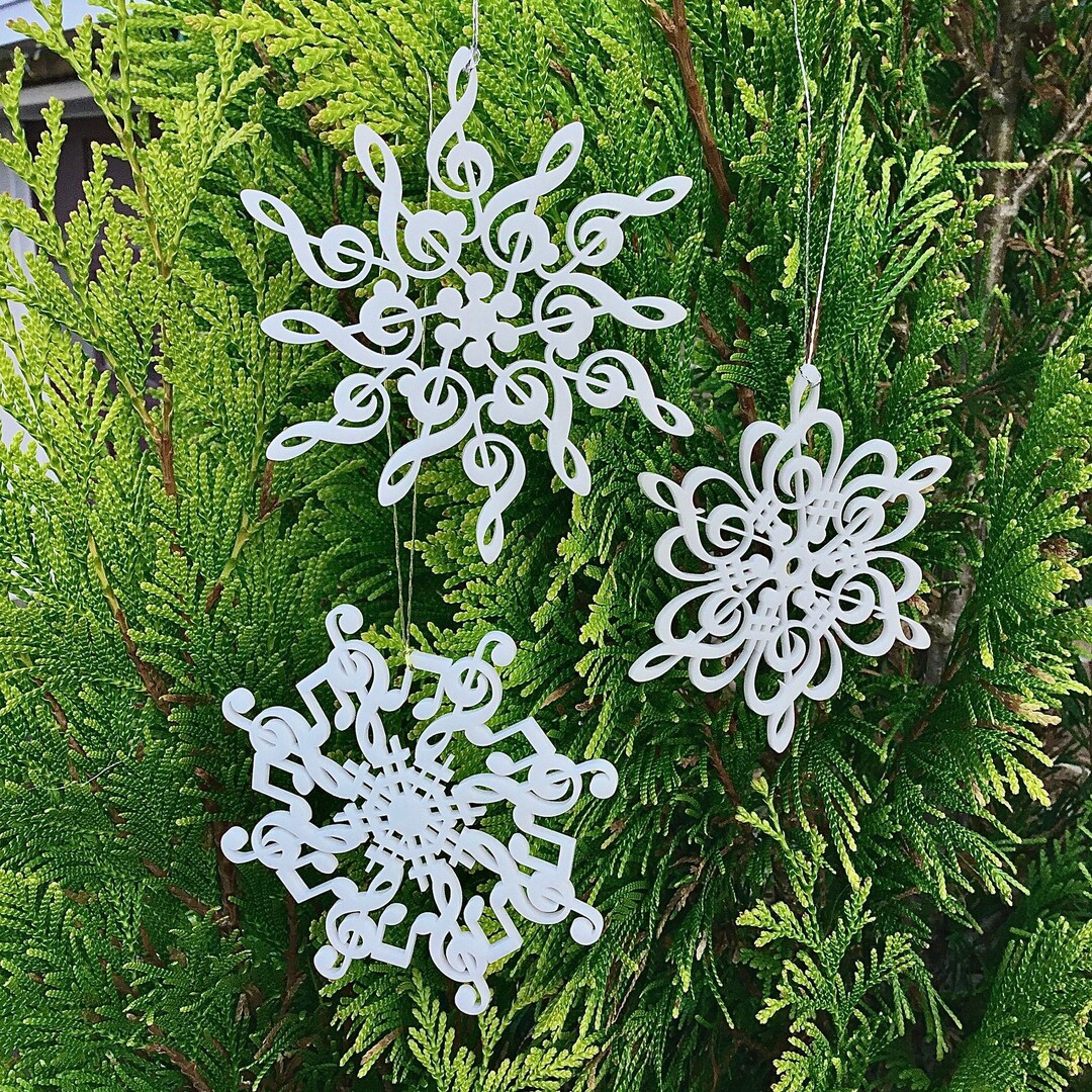 Snowflake Christmas Holiday Ornaments Music Note - Handmade Custom ...
