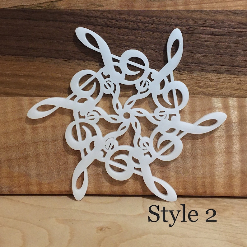 Snowflake Christmas Holiday Ornaments Music Note - Handmade Custom ...