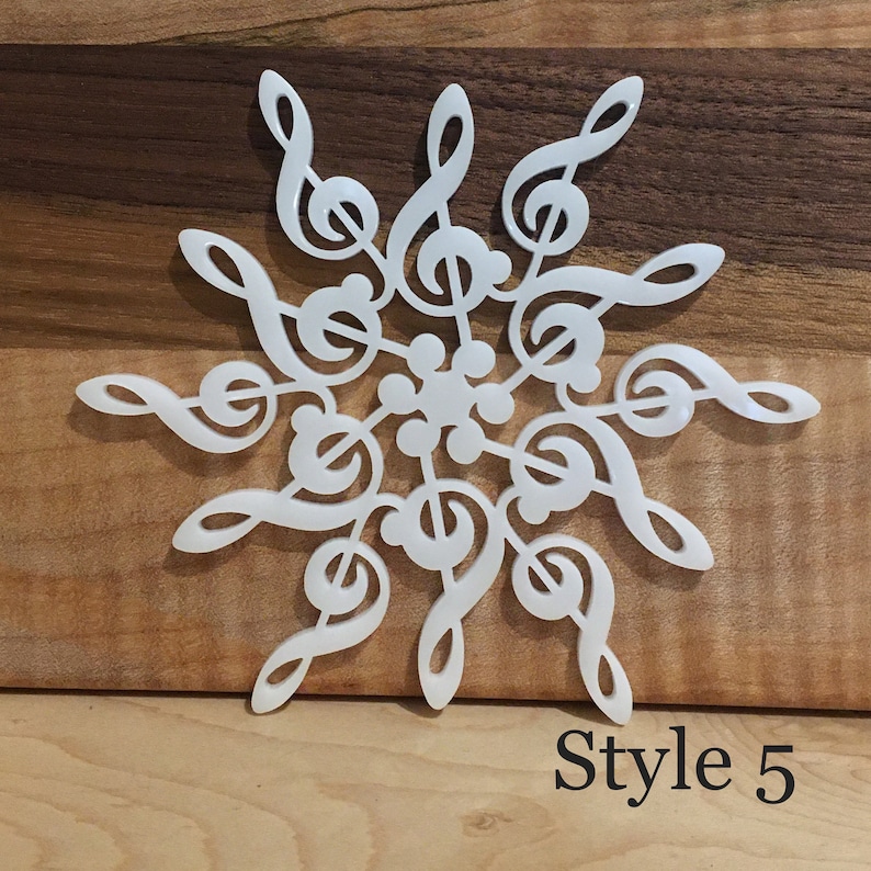Snowflake Christmas Holiday Ornaments Music Note - Handmade Custom ...