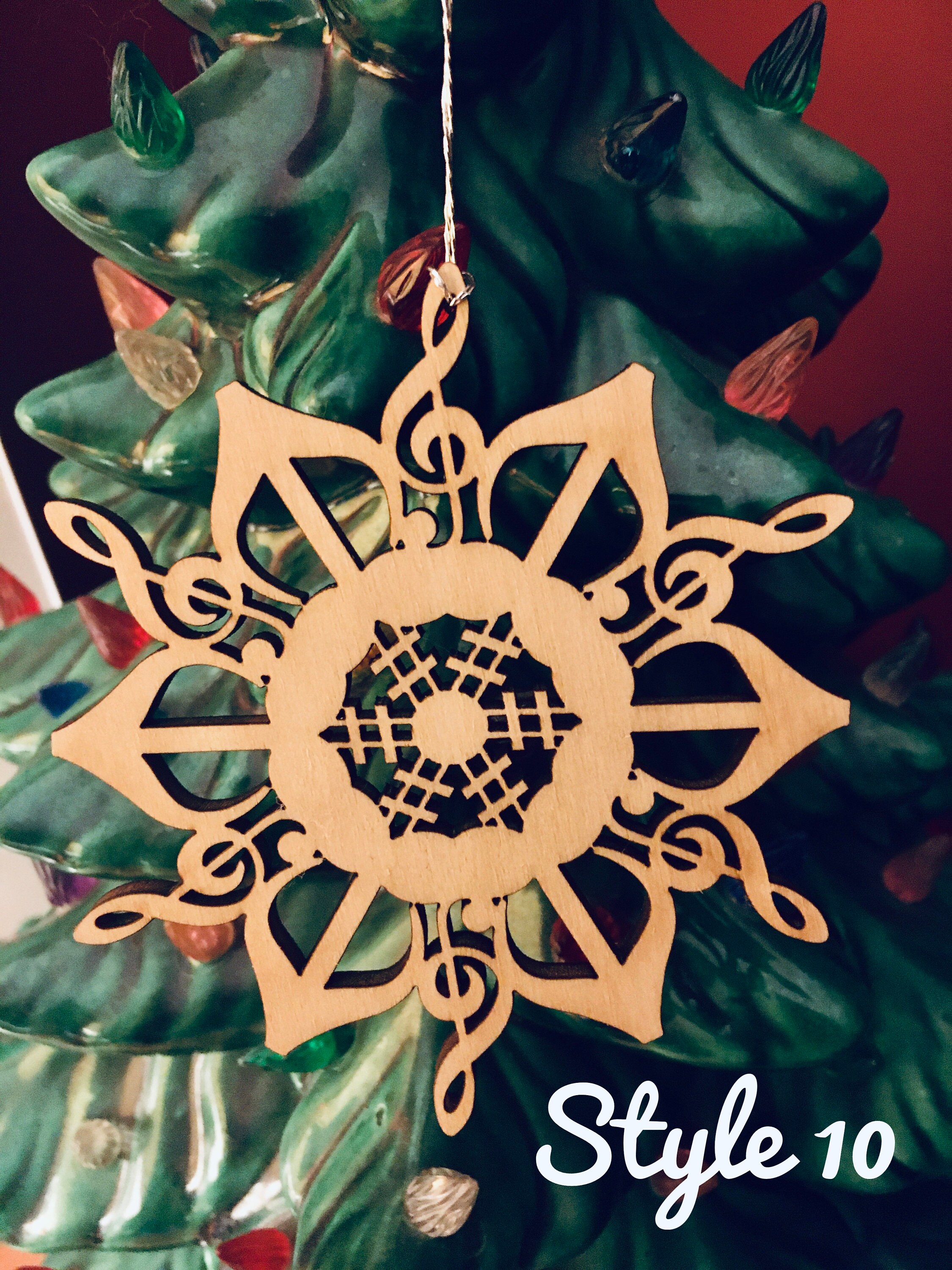 Wooden Snowflake Christmas Holiday Ornaments Music Note Gift | Etsy