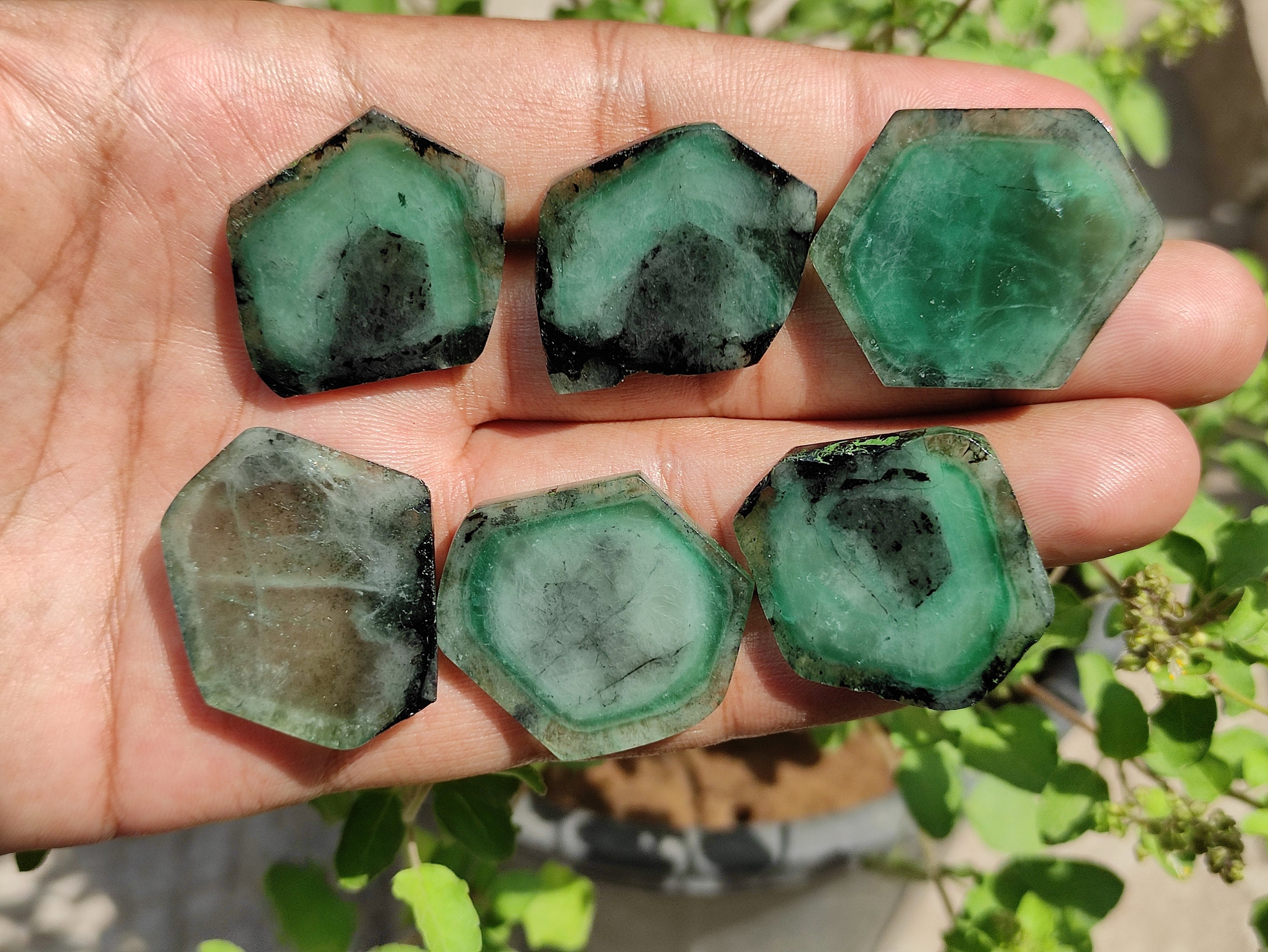 EMERALD CRYSTAL Zambian Emerald Slices Emerald Healing Crystals Emerald ...
