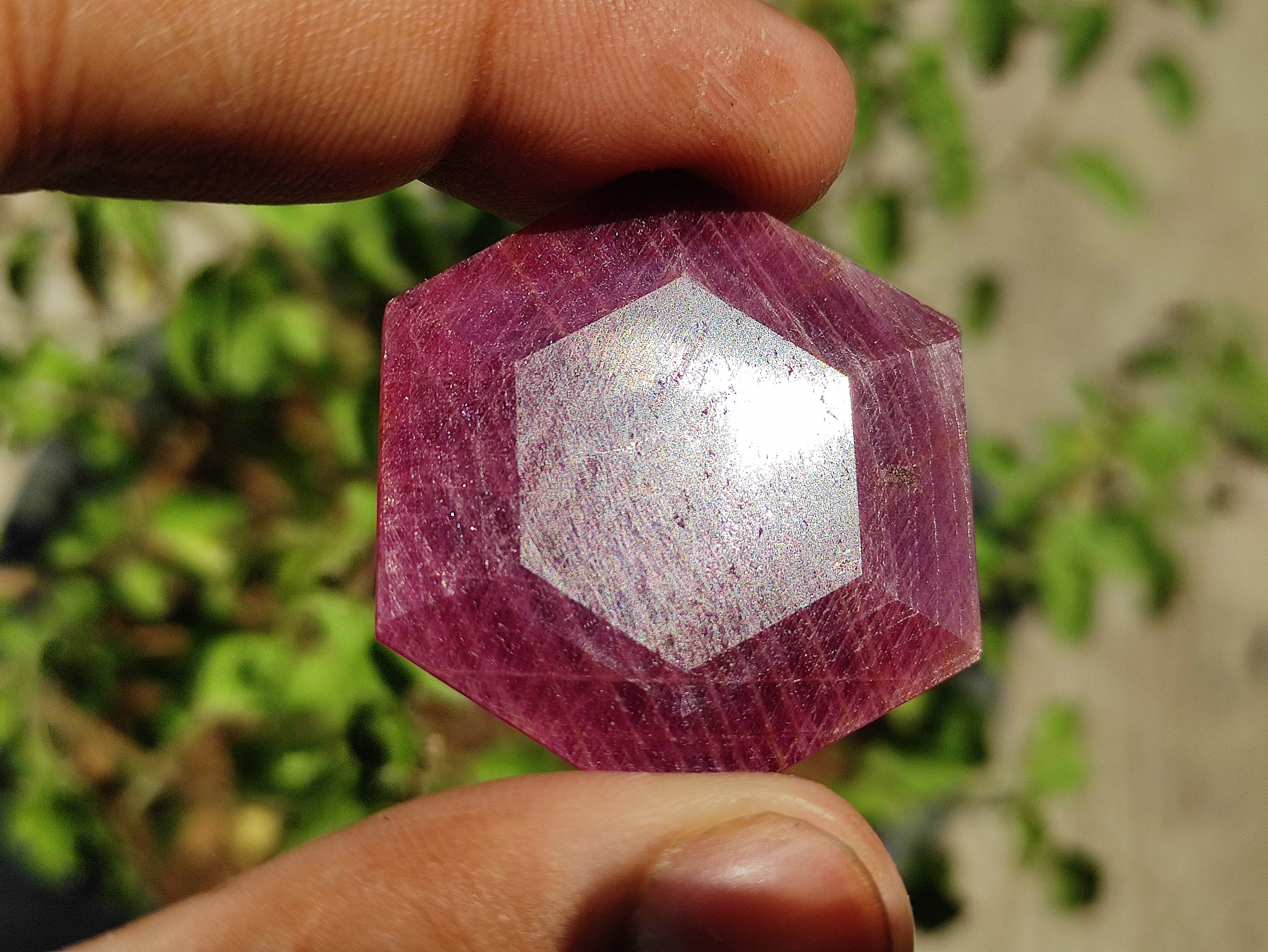 RUBY Crystal Faceted Slice Ruby From Karur Kangayam Beautiful Natural ...