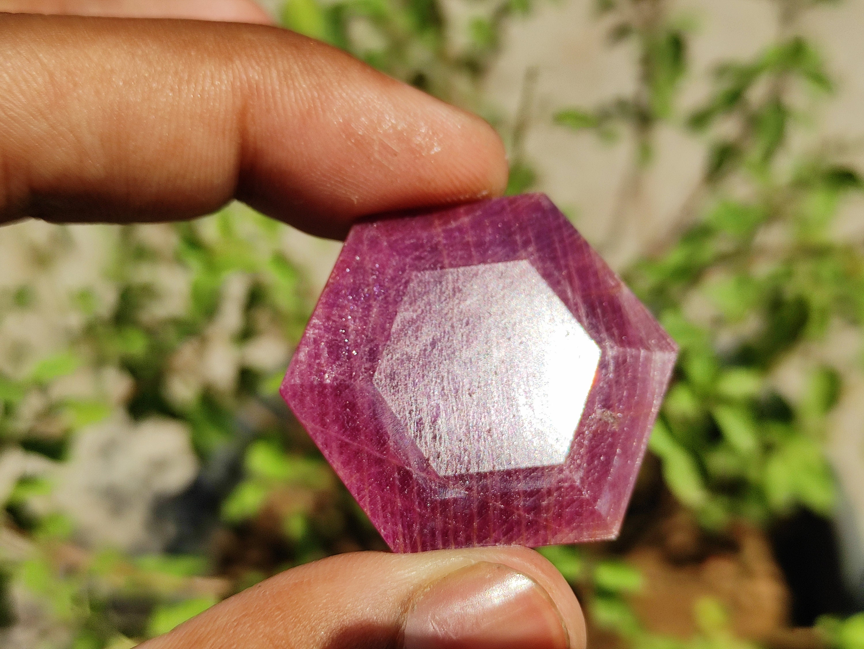 RUBY Crystal Faceted Slice Ruby From Karur Kangayam - Etsy UK