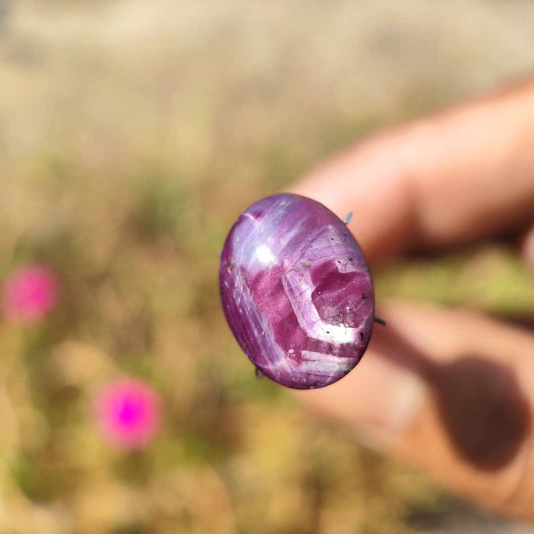 Star Ruby - Mesmerizing Star Ruby Cabochon - Striking Celestial Pattern ...