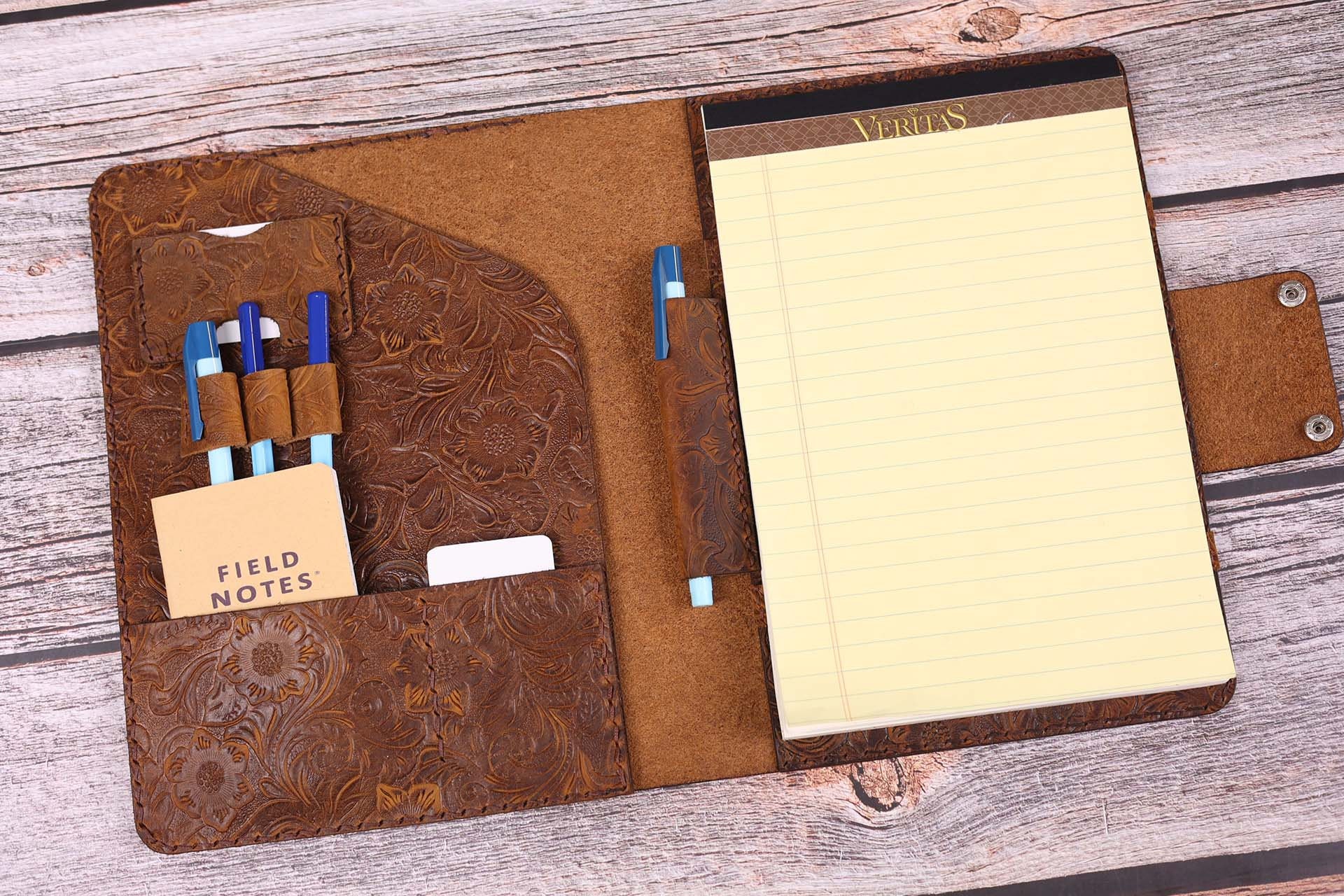 Custom Leather Portfolio, Notepad Holder, 8.5 X 11.75 Letter Size ...