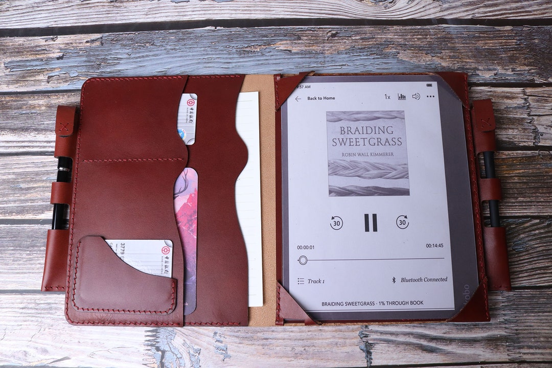 Handcrafted Kobo Clara 2E Case Kobo Libra 2 Double Pen Caddy Folio ...