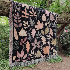 Fall Woven Blanket | Autumn Leaves Tapestry | Fall Decor| Fall Colors ...