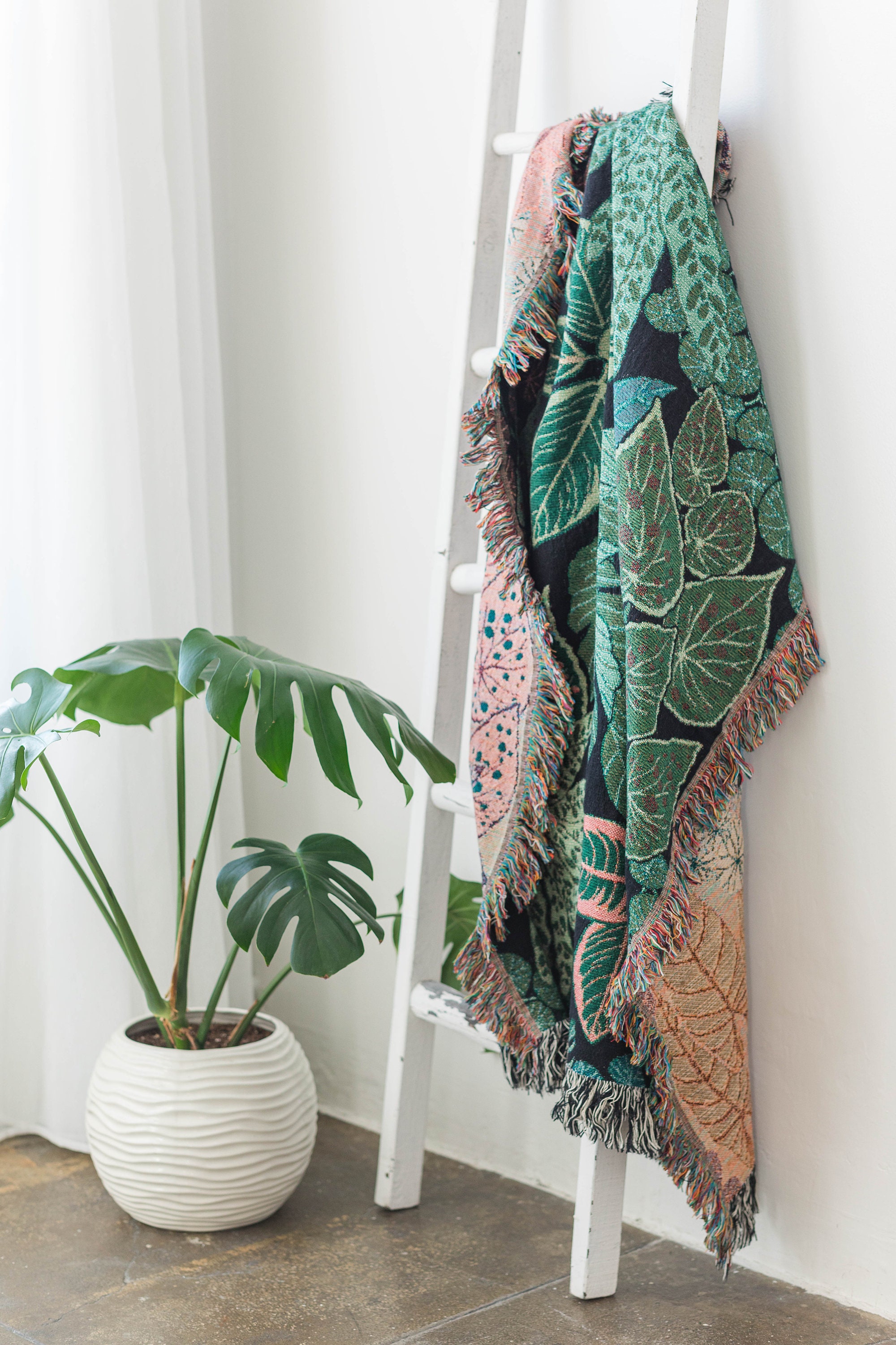 Botanical Throw Blanket Botanical Tapestry Plants Blanket - Etsy UK