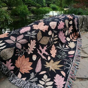 Fall Woven Blanket | Autumn Leaves Tapestry | Fall Decor| Fall Colors ...