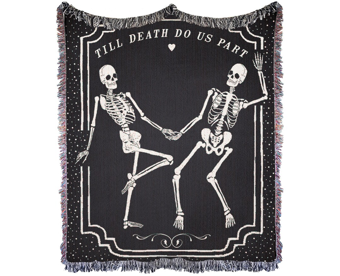 Dancing Skeletons Cotton Throw Blanket, Gothic Halloween Gift, Til ...