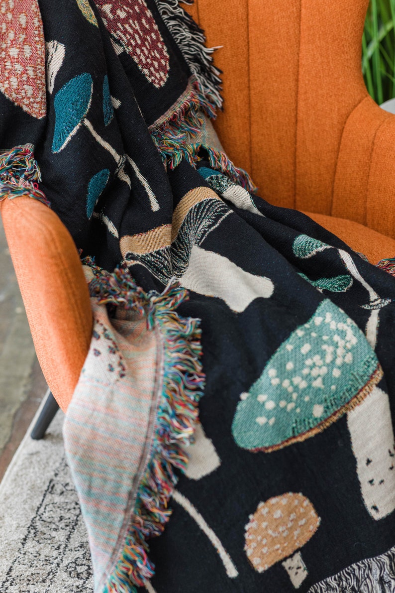 Mushroom Throw Blanket Mushroom Tapestry Mushroom Blankets - Etsy