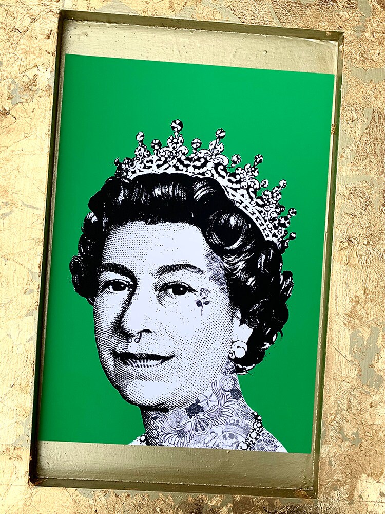 Punk Queen Elizabeth Pop Art Tattooed Royal HRH - Etsy
