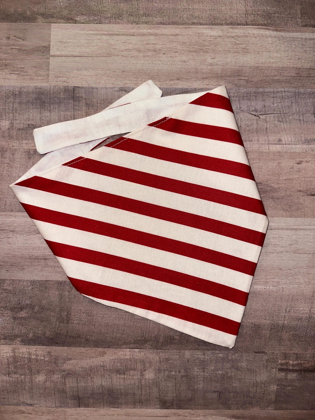 Wide Red and White Stripe Bandana - Etsy