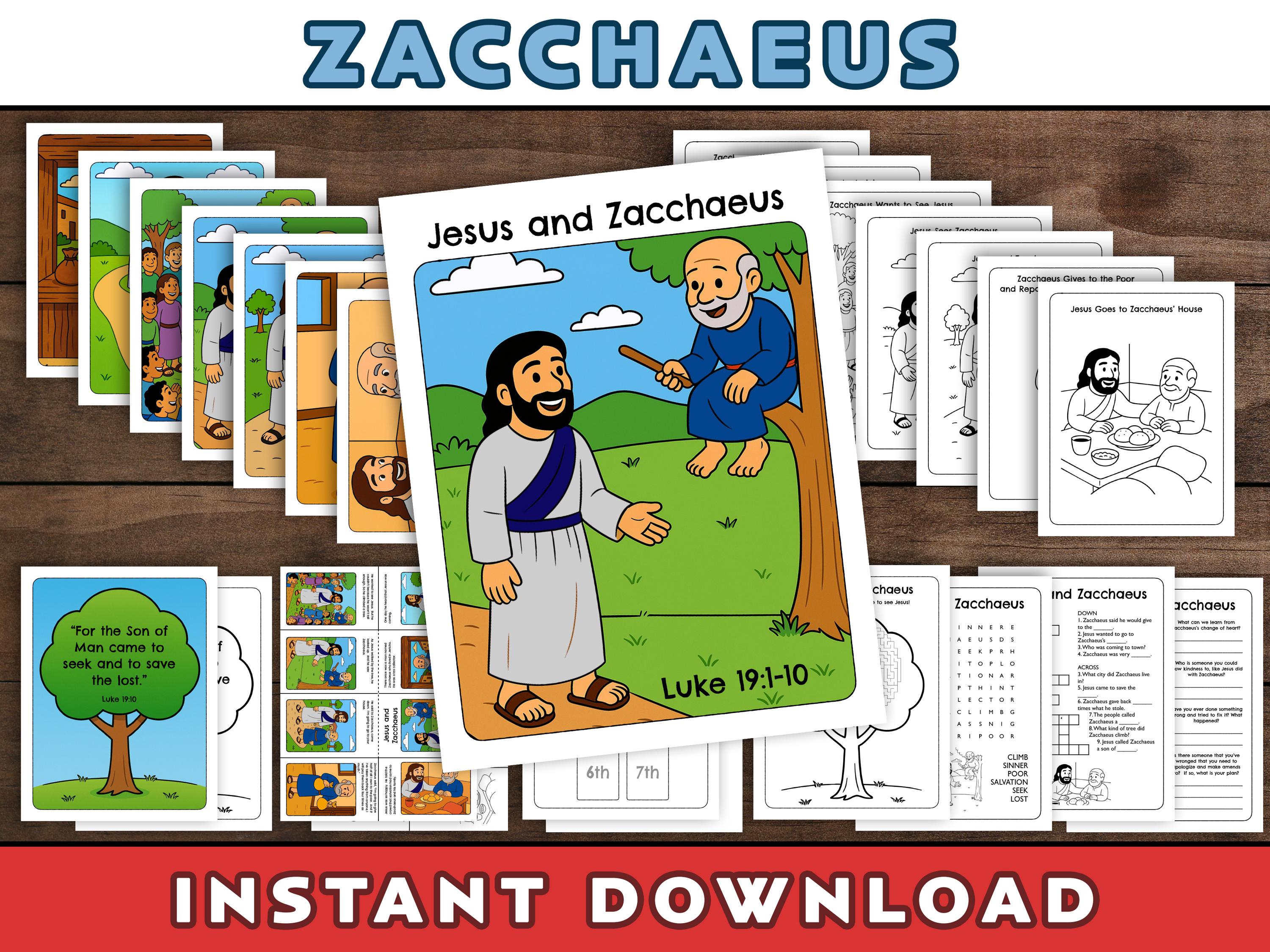 Zacchaeus Bible Story: Sunday School Lesson Curriculum (digital ...