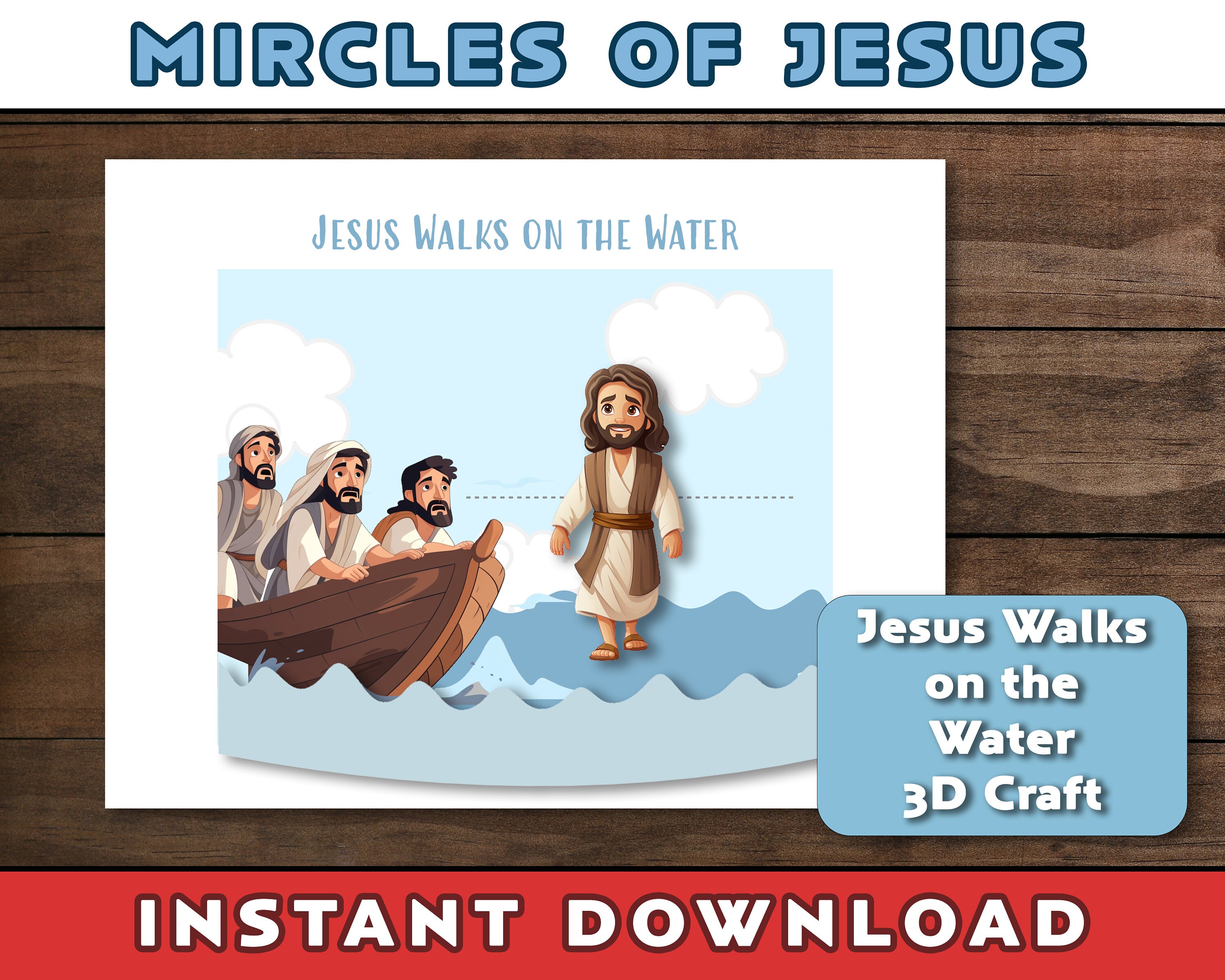 Jesus Walks on the Water Walking on the Water Bible Class Craft Sunday ...