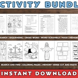 Easter Activity Worksheet Bundle | Holy Week Coloring and Activity ...