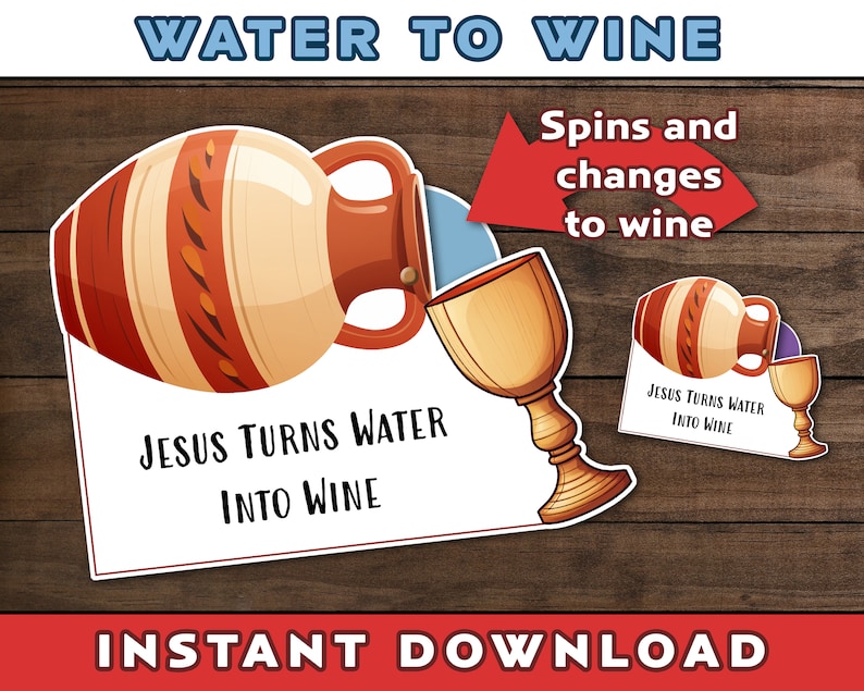 Jesus Turns Water Into Wine Craft: Bible Class Activity (digital ...