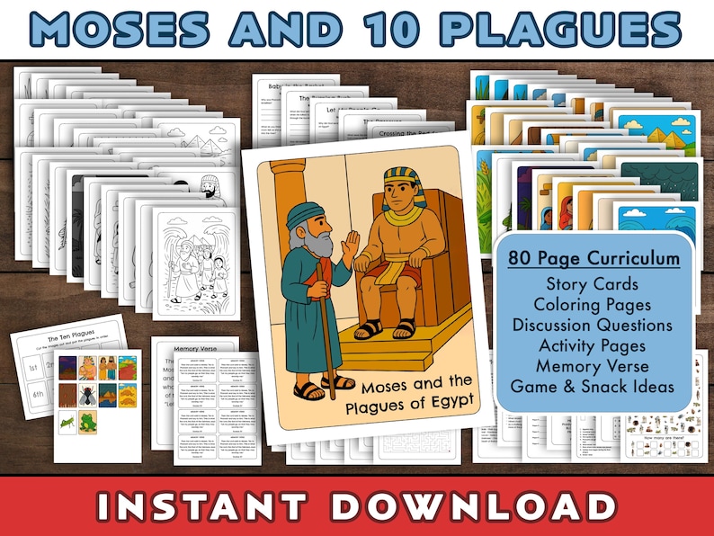 Moses and the Plagues Bible Lesson: Sunday School Curriculum (PDF ...