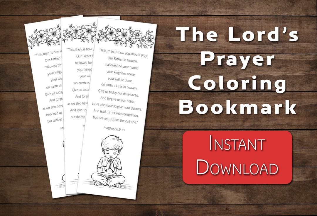 The Lord's Prayer Bookmarks | Sunday School Bible Class | Printable ...