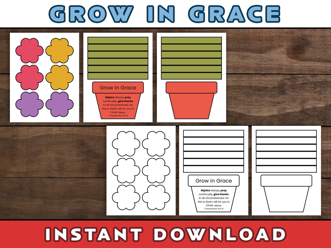 Grow in Grace Printable Craft: Sunday School Activity (digital Download ...
