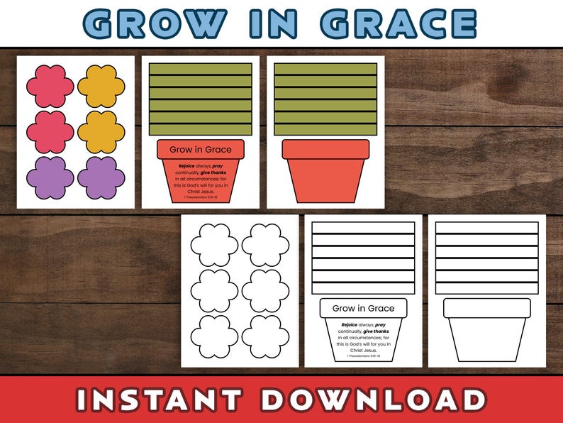 Grow in Grace Printable Craft: Sunday School Activity (digital Download ...