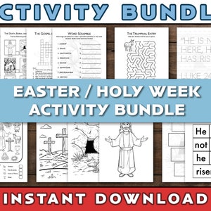 Easter Activity Worksheet Bundle | Holy Week Coloring and Activity ...